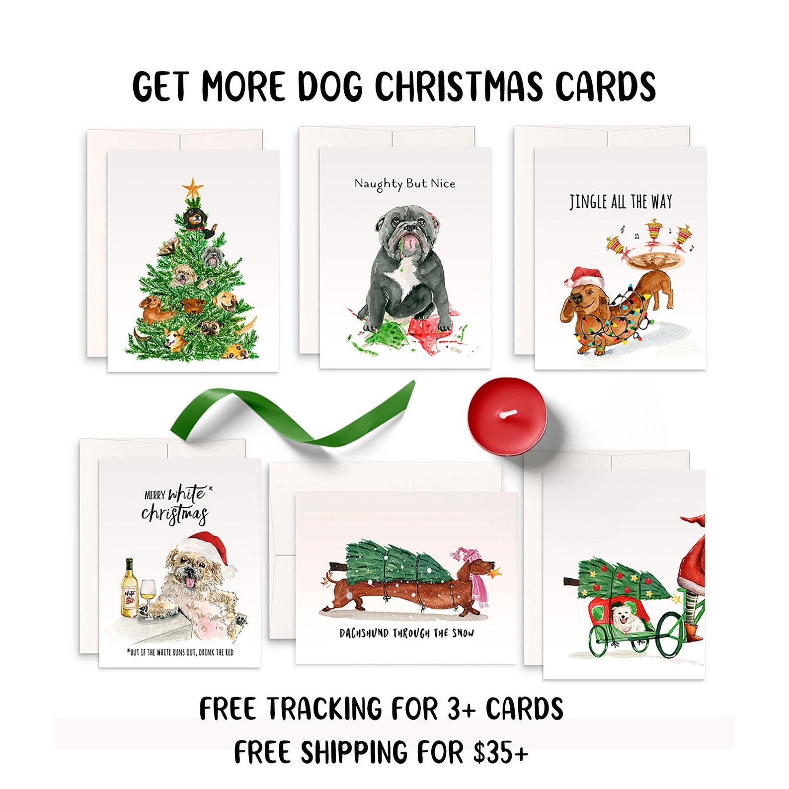Dachshund Christmas Card - Dashing Through the Snow Gifts for Dog ...