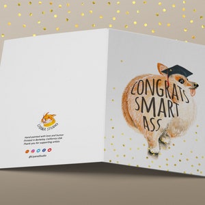 Corgi Dog Graduation Cards Funny - Congrats Smart Ass Corgi Butt ...