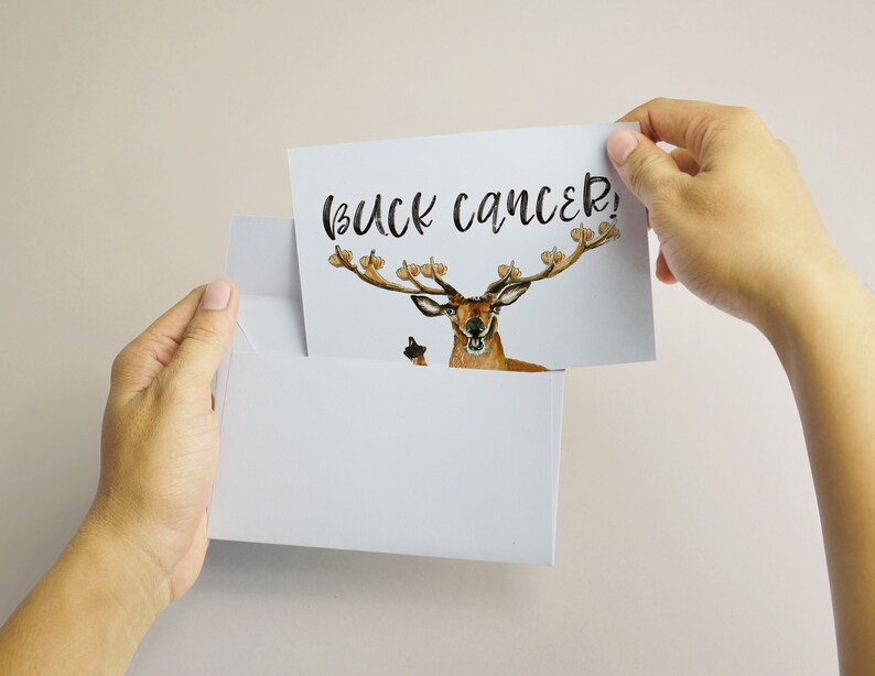 Fuck Cancer Card Funny Deer Buck off Get Well Soon Card - Etsy