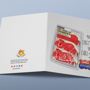 Prime Steak Fathers Day Card Funny - Barbecue Meat Lover Grill Dad Card ...