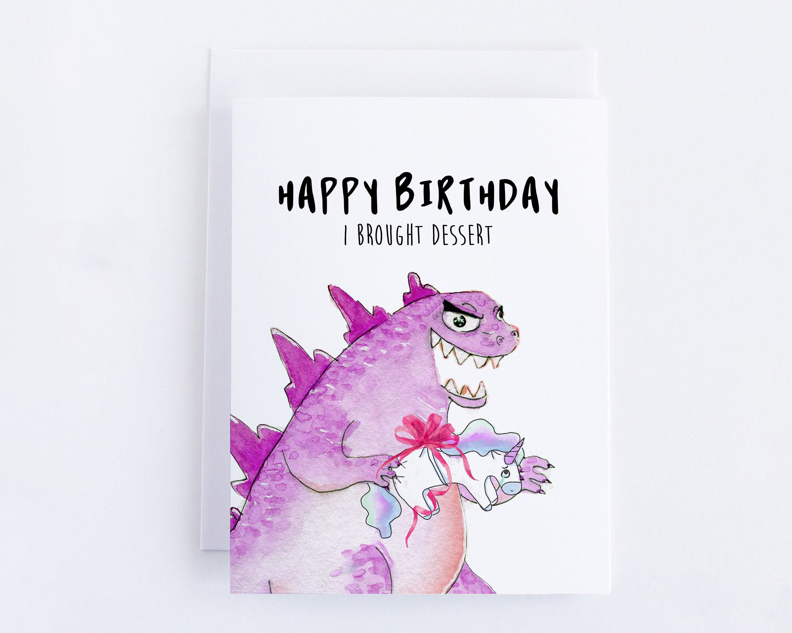 Godzilla Birthday Card Funny Unicorn Birthday Gifts - Etsy