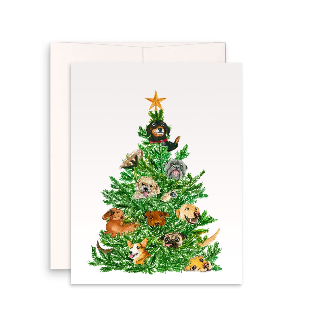 Dog Christmas Card Funny - Dogs Christmas Tree Ornaments - Dachshund ...