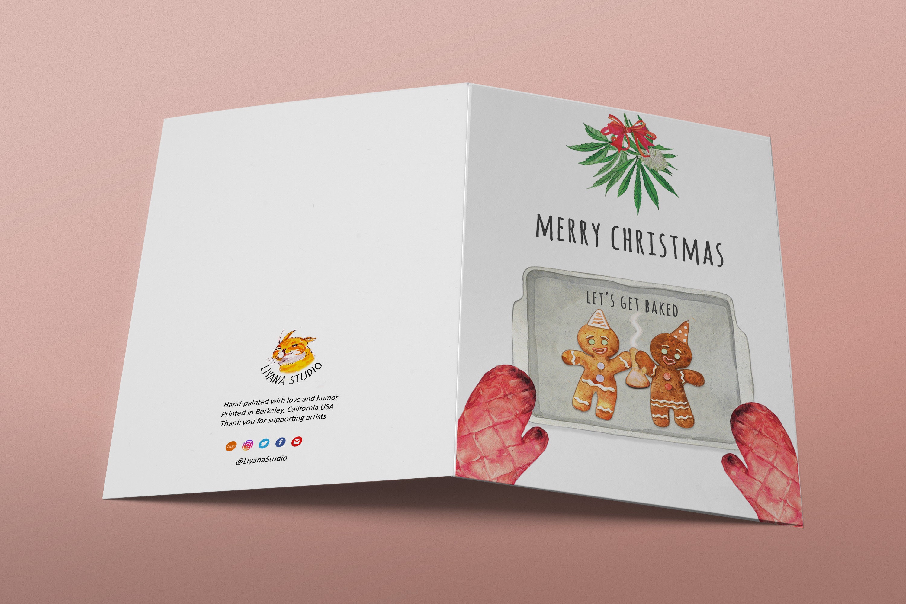 Funny Christmas Card - Gingerbread Man Let's Get Baked Stoner Gifts - Etsy