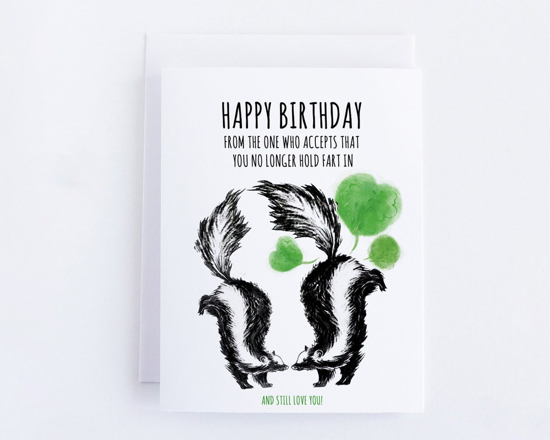 Skunk Fart Funny Husband Birthday Card, Boyfriend Birthday Card From ...