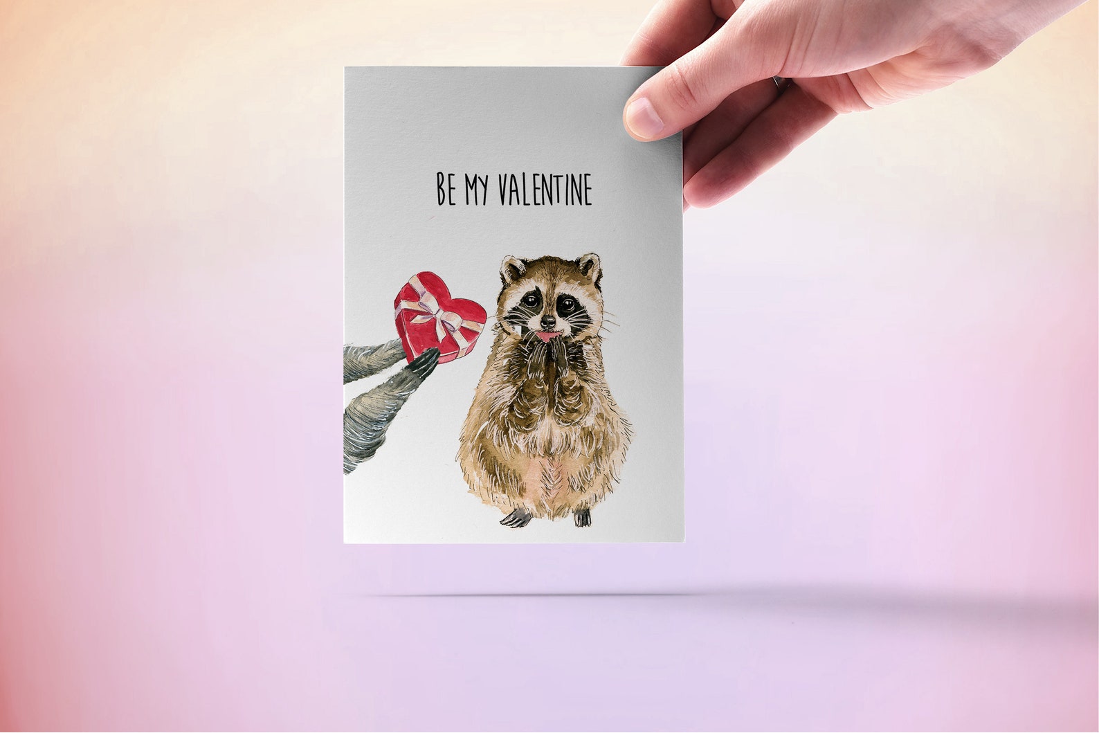Raccoon Funny Valentines Card for Boyfriend Be My Valentines - Etsy