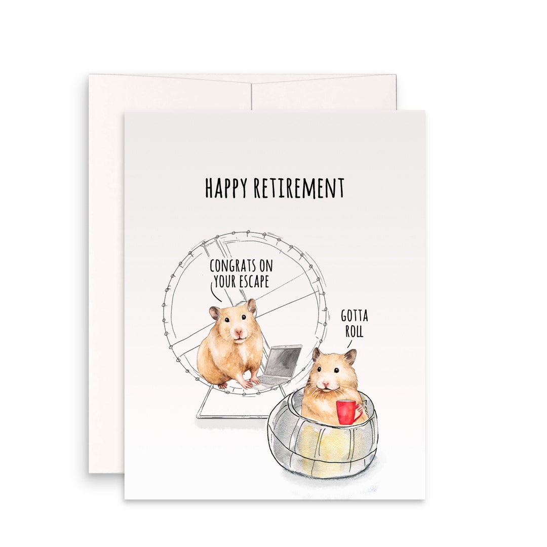 Hamster Happy Retirement Card - Coworker Leaving Farewell Cards ...