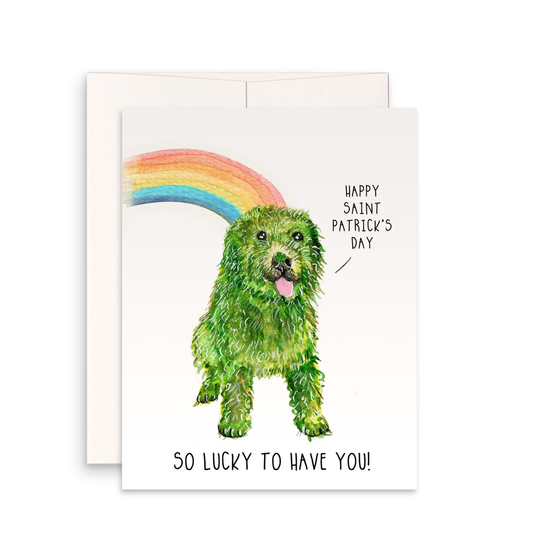 Goldendoodle St Patricks Day Card for Boyfriend - Lucky to Have You ...