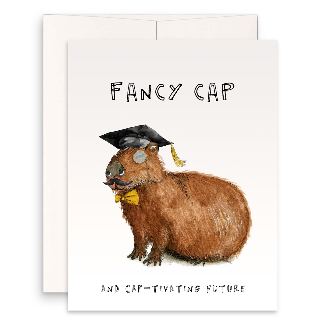 Fancy Capybara Funny Graduation Card 2025 - Doctorate Tam PHD ...