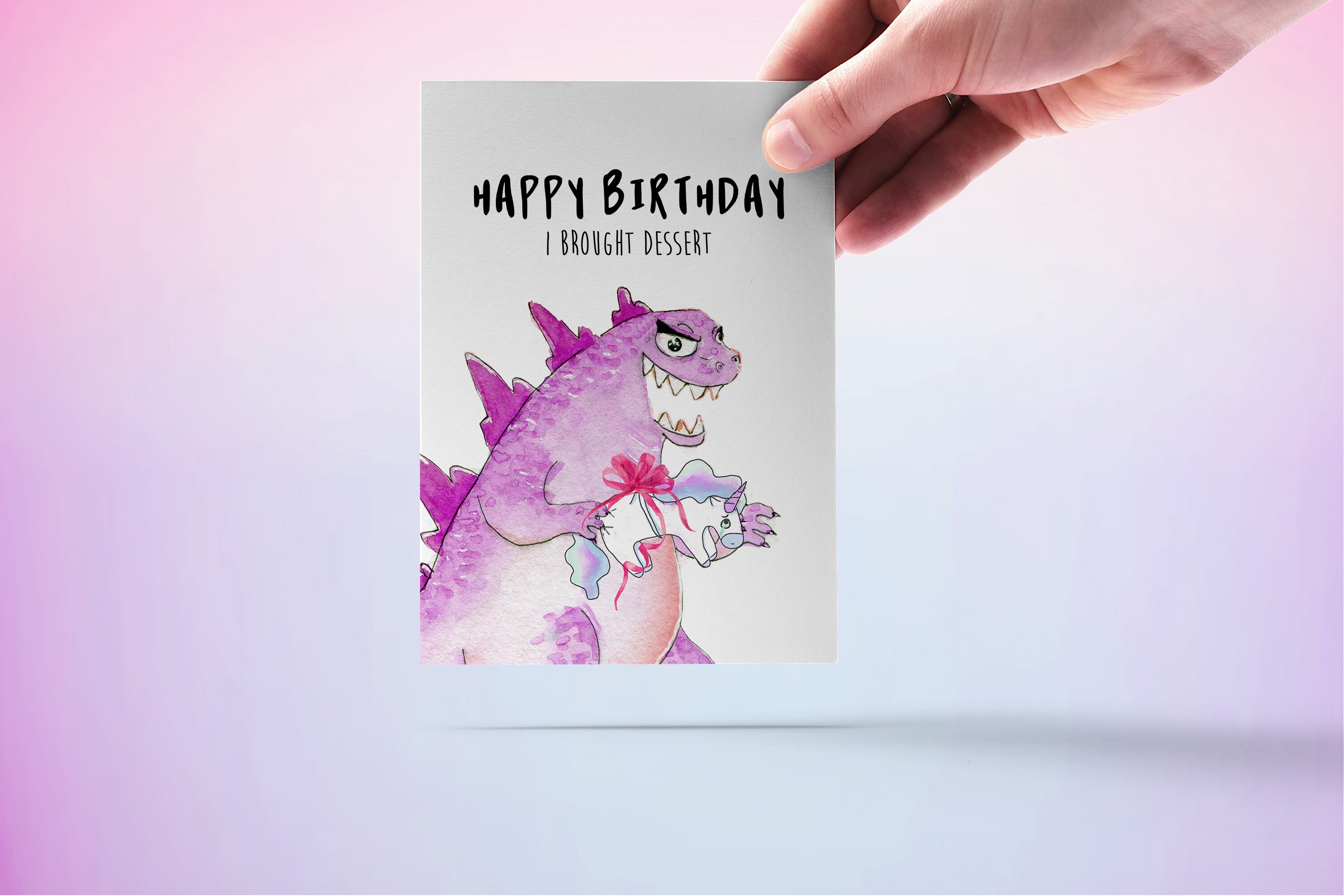 Godzilla Birthday Card Funny Unicorn Birthday Gifts - Etsy