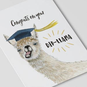 Diploma Llama High School Graduation Cards Funny - College Graduation ...