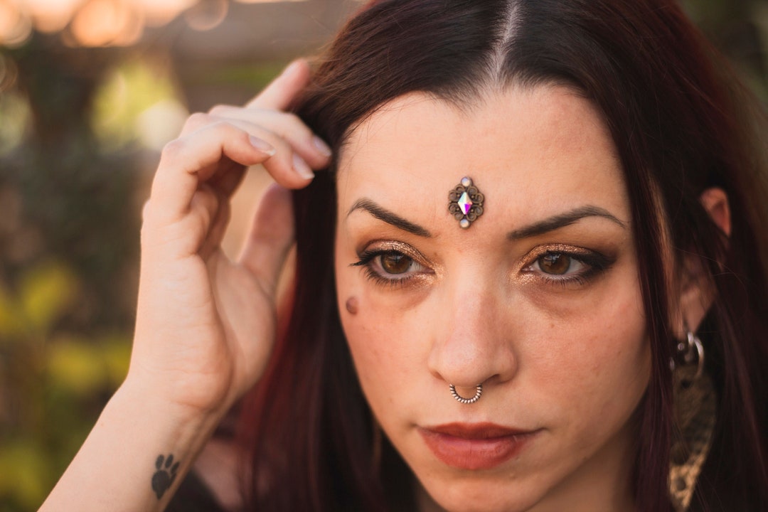 TRIBAL HOLOGRAPHIC BINDI Fusion Belly Dance Bronze Belly Dance - Etsy