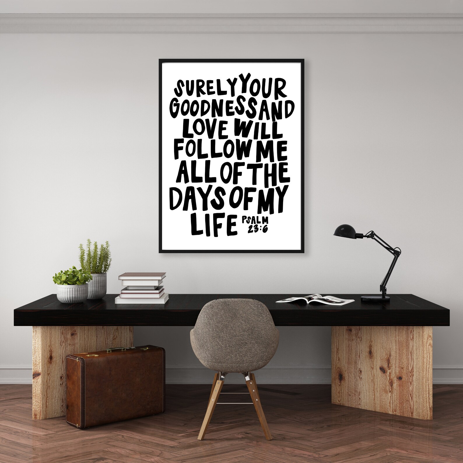 Psalm 23:6 Neutral Print DIGITAL DOWNLOAD Scripture Prints Christian ...