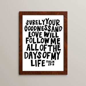 Psalm 23:6 Neutral Print DIGITAL DOWNLOAD Scripture Prints Christian ...