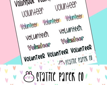 Volunteer Planner Stickers - Etsy