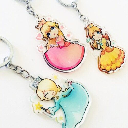Princess Peach Daisy Rosalina Candy Acrylic Keychains - Etsy