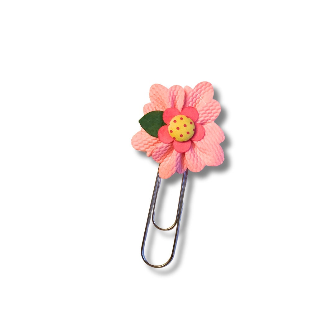 Bookmark, Felt Flower Paperclip, Planner Clip, Wide Paperclip, Luxury ...