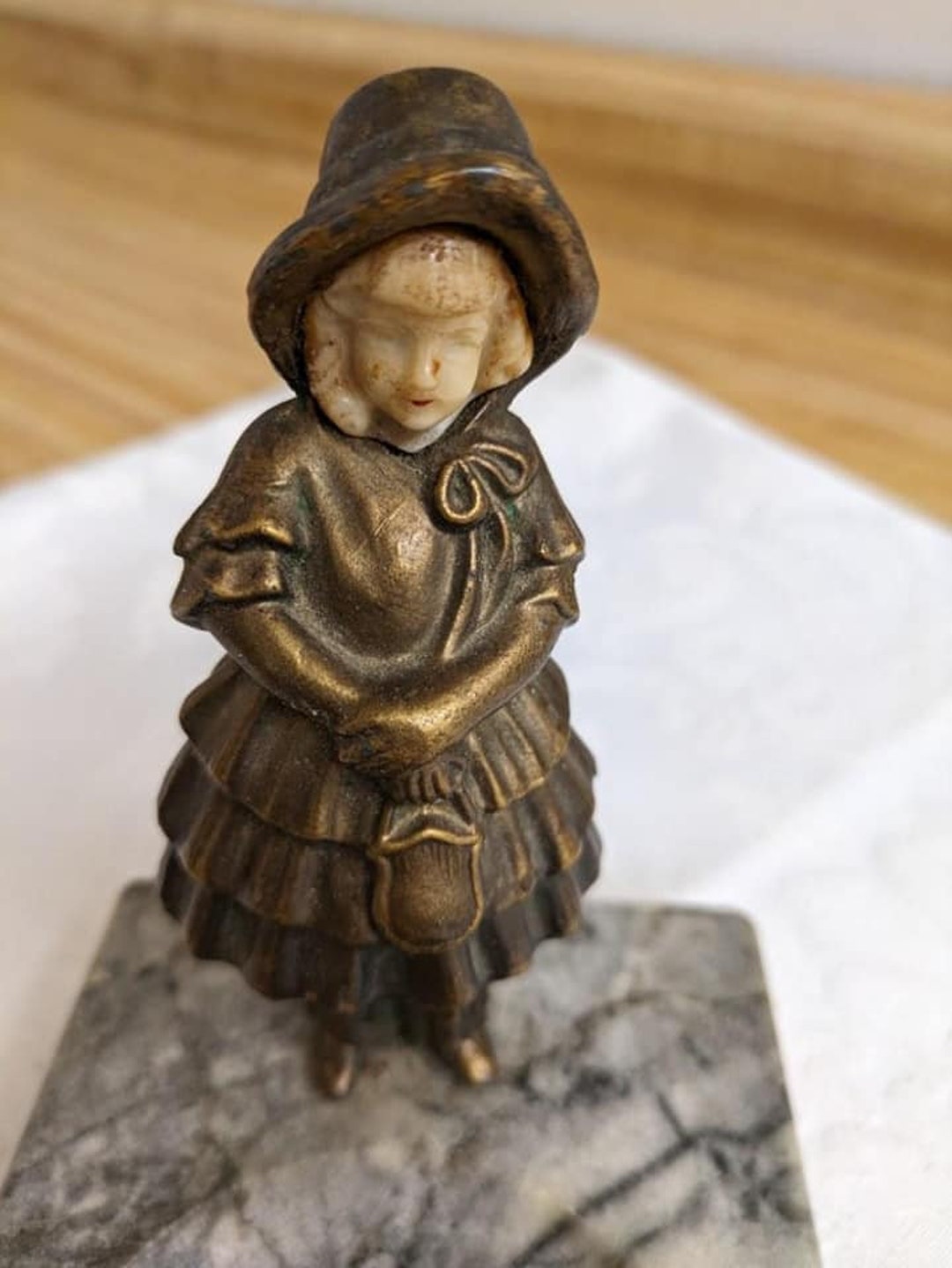 Vtg. Figural Woman Painted Gold Metal Marble Based Ashtray. - Etsy