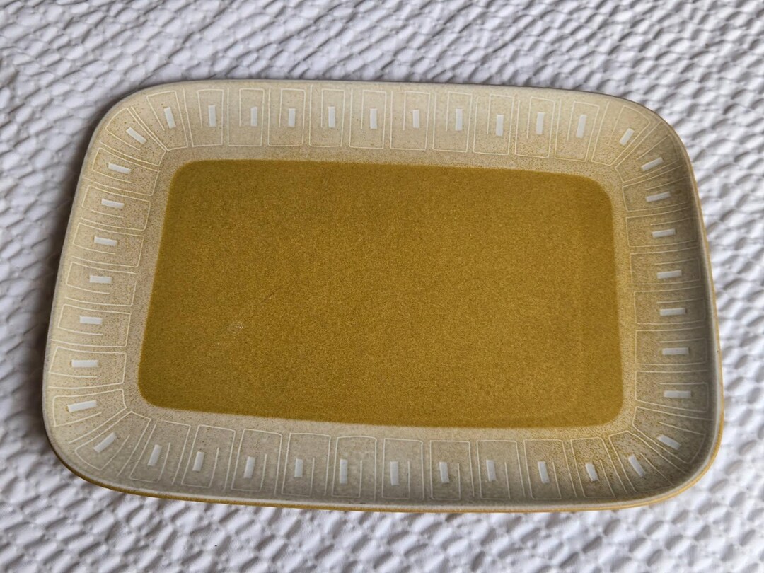 Vtg. MCM Rectangular Ode Pattern Plate by Denby Langley. - Etsy