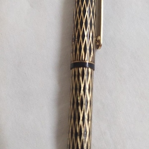 Vtg. Primax Pen Black With Gold Trim Diamond Pattern. Works. - Etsy