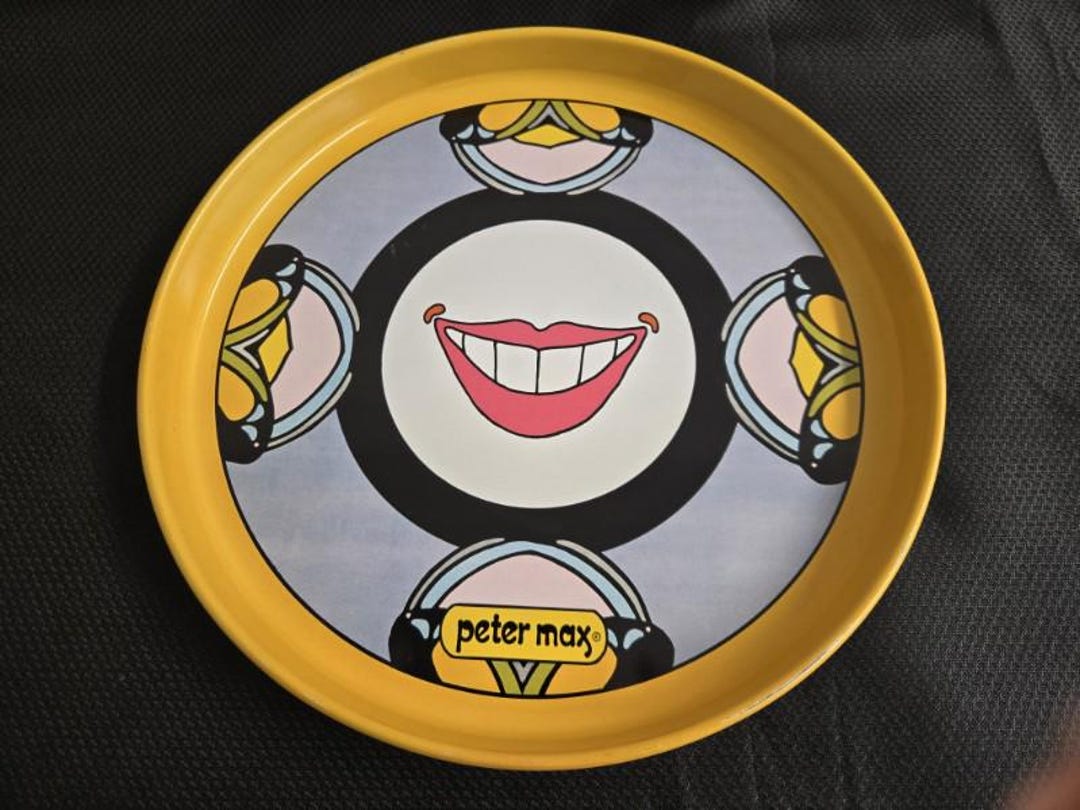 Vtg. Mcm Peter Max 1960's Pop Art Smile Metal Serving Tray. - Etsy