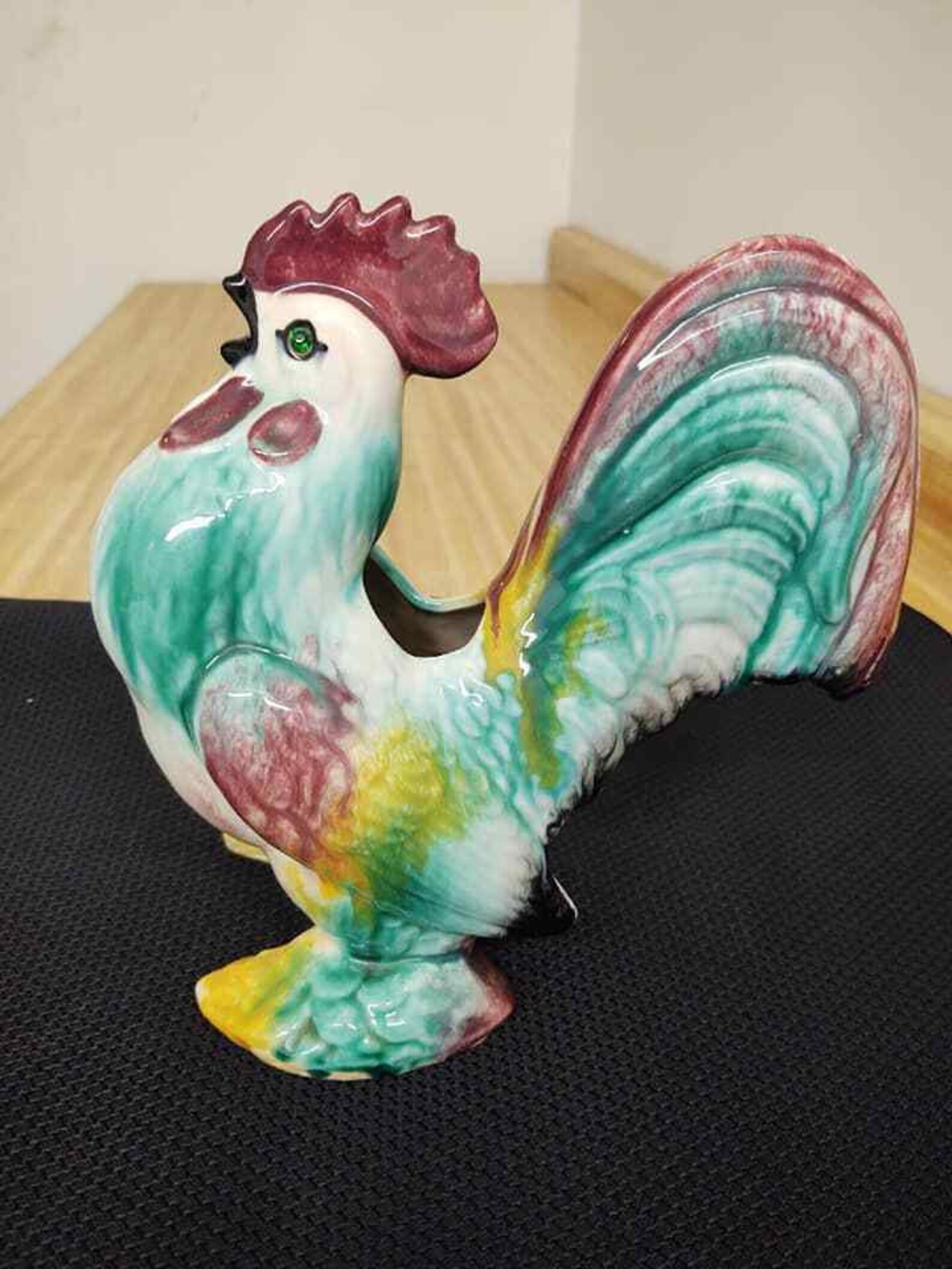 Vintage Multi Colored Glazed Ceramic Rooster Planter With - Etsy
