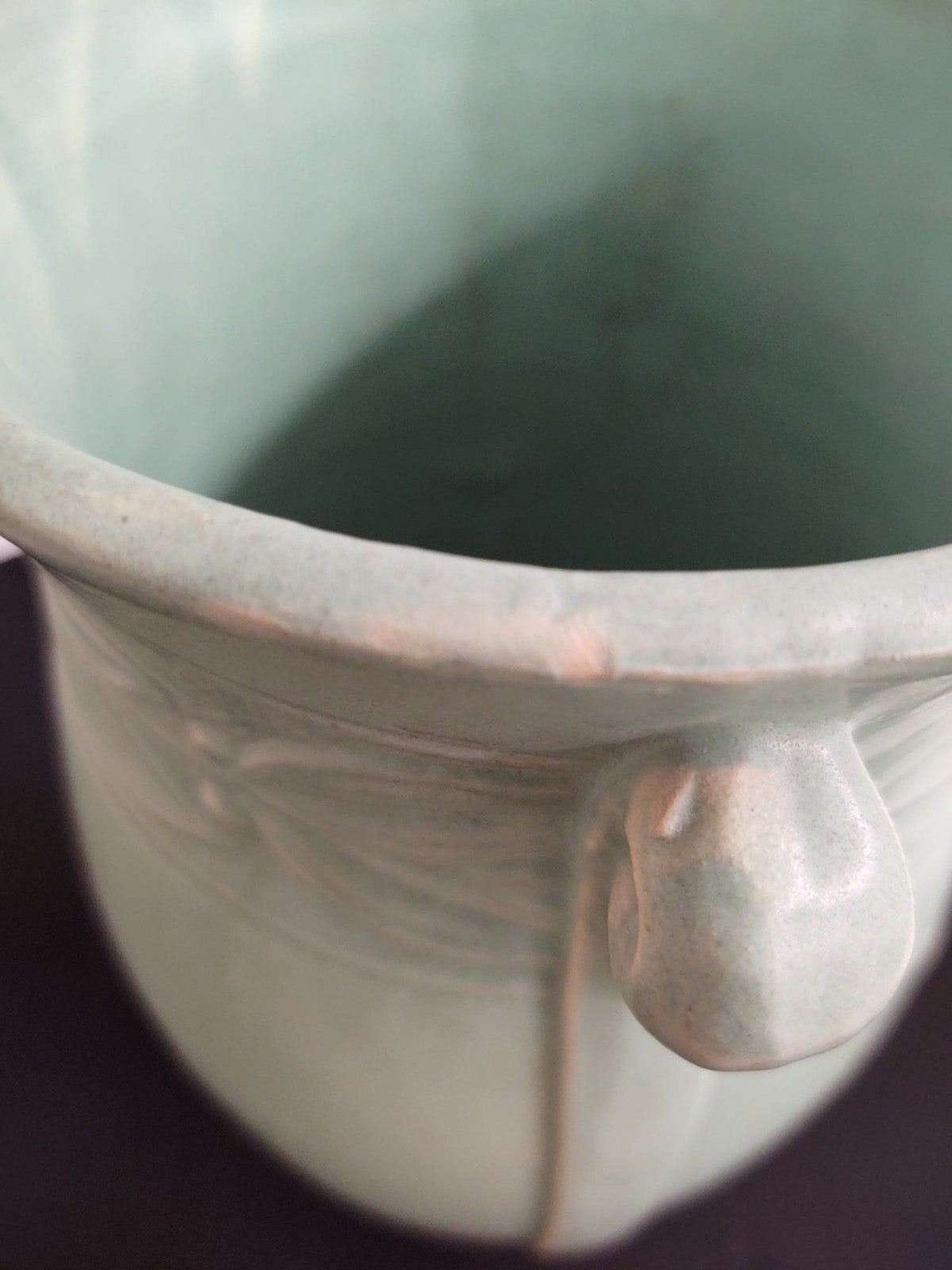 Vintage Light Green Large Pottery Vase Leaves and Berries - Etsy