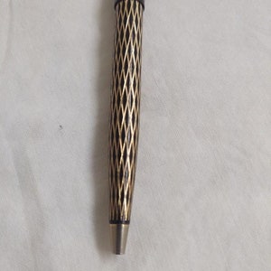 Vtg. Primax Pen Black With Gold Trim Diamond Pattern. Works. - Etsy
