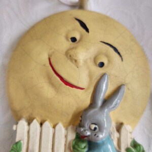 Vtg. Child's Wall Lamp With Rabbit and Moon Clip on Graphics Shade. - Etsy