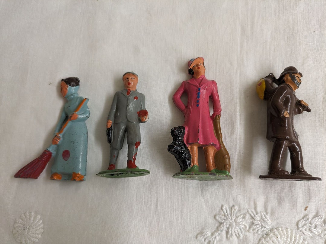 Vtg Set of 4 Painted Metal Lead Figures Lot Barclay USA Etc - Etsy