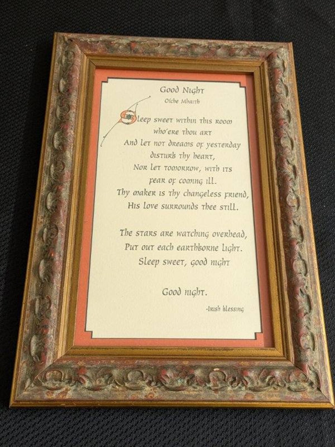 Vtg Irish Blessing Oiche Mchaith Framed Picture Goodnight - Etsy