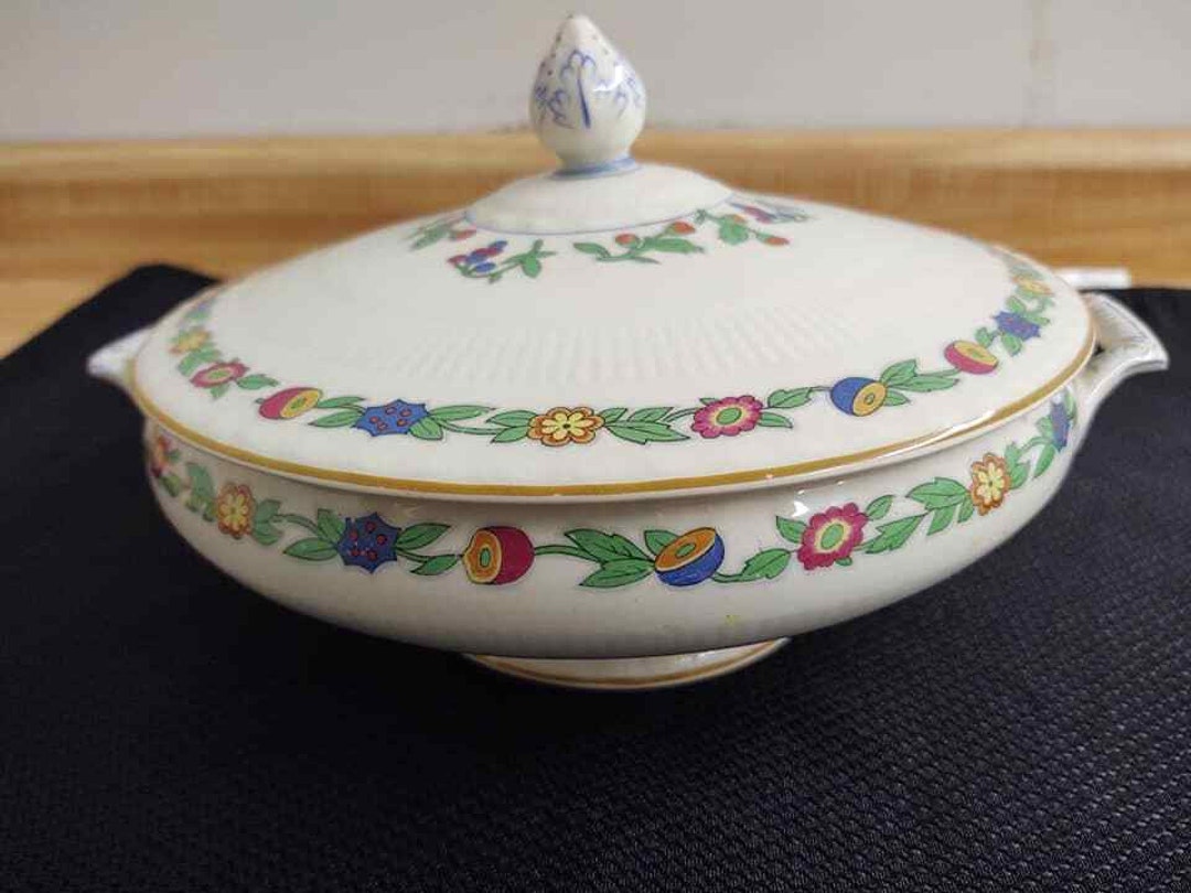 Vintage Myott, Son and Co. Green Leaf Pattern #1791 Casserole Pot. - Etsy