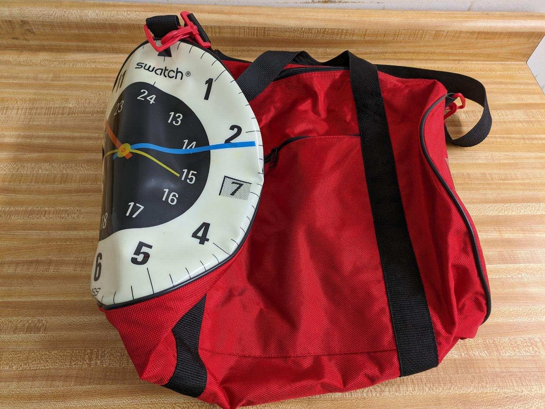 Vtg. Swatch Watch Face 1990's Expandable Large Duffel Bag. - Etsy