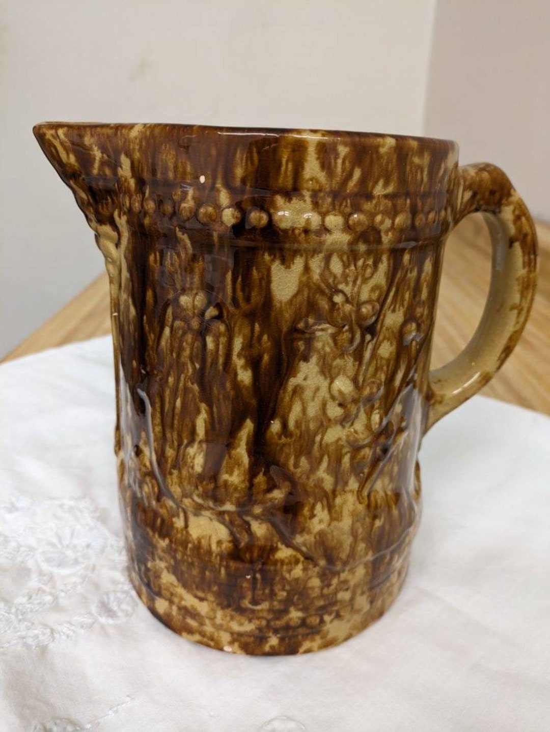 Vtg. Bennington Pottery Rockingham Glazed Pitcher. - Etsy