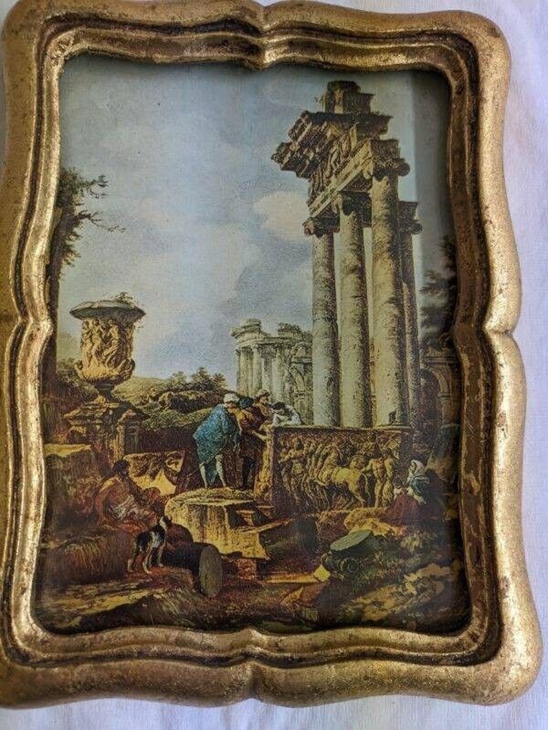 Vtg. Florentine Gold Leaf Gilded Scenic Picture. - Etsy