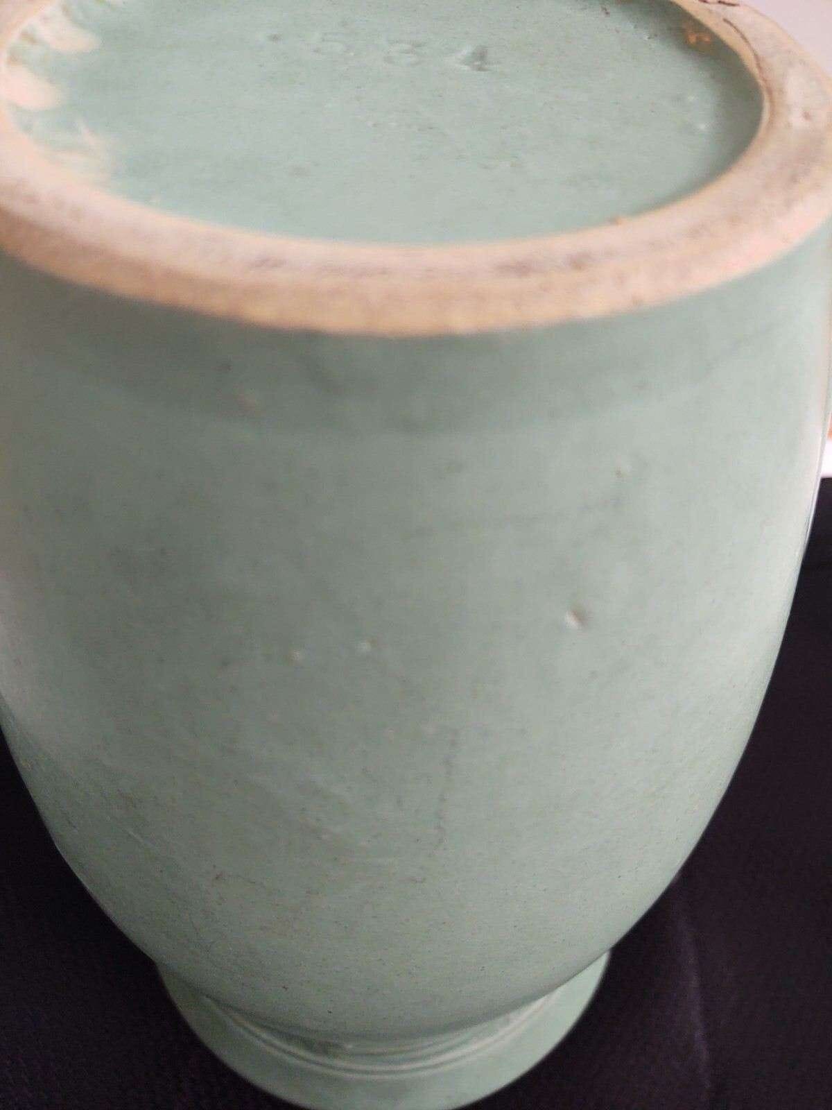 Vintage Light Green Large Pottery Vase Leaves and Berries - Etsy