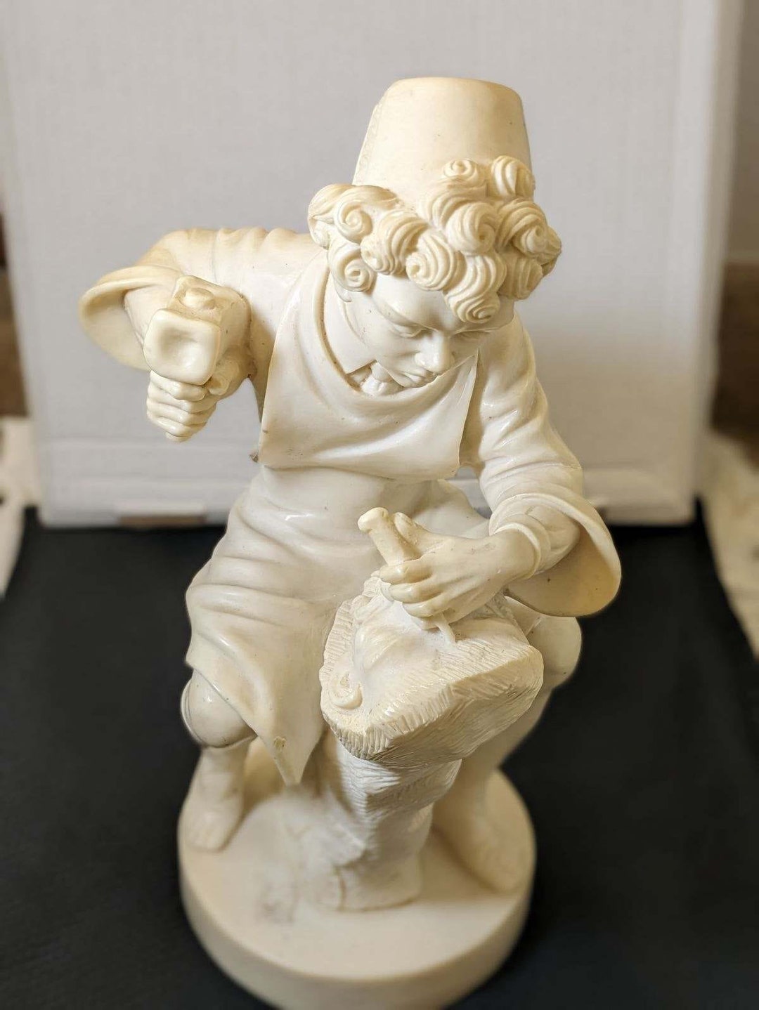 Vtg. Italian Made Figurine Sculptor Boy, White Resin/composition? - Etsy