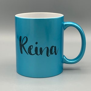 Personalized Sparkling Glitter Font Coffee Mug - Available in Pink ...