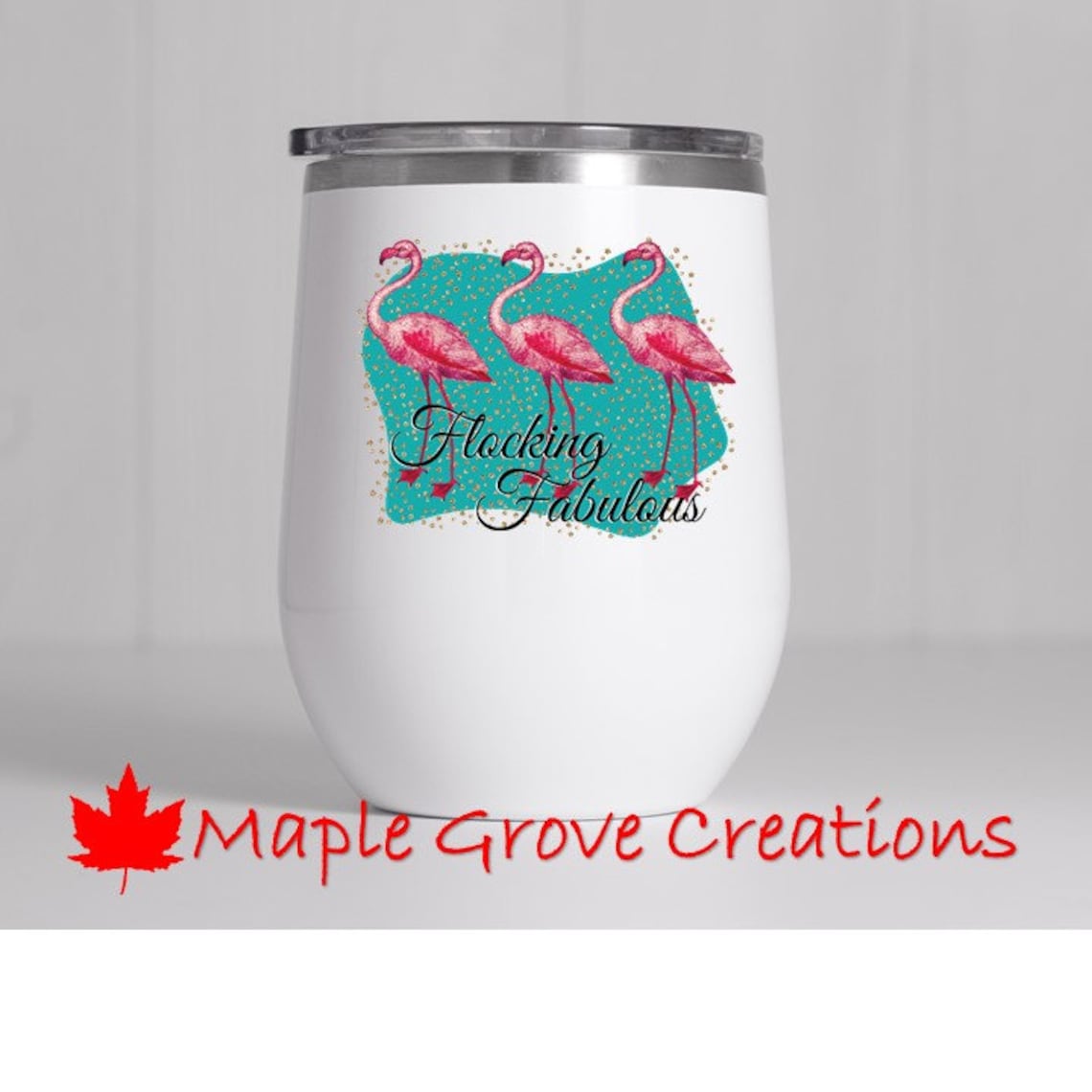 Flocking Fabulous Flamingo Wine Tumbler With Lid 12 OZ | Etsy