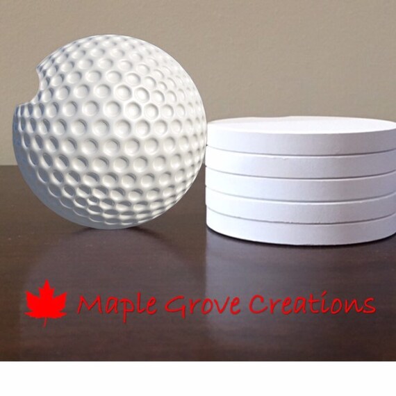 Set of 2 Golf Ball Car Coasters 2.56 Coasters Custom | Etsy