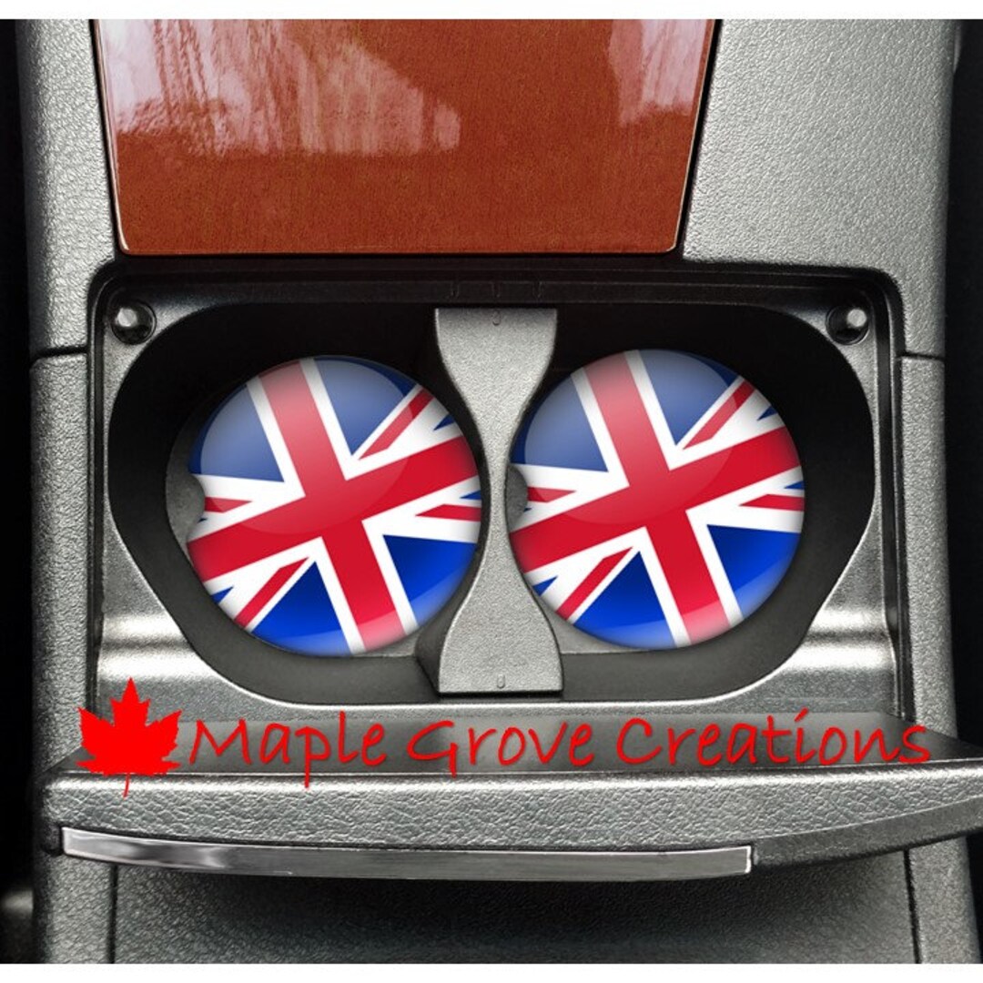 British Flag Car Coasters - Set of 2 - 2.56" Coasters - Custom Car ...