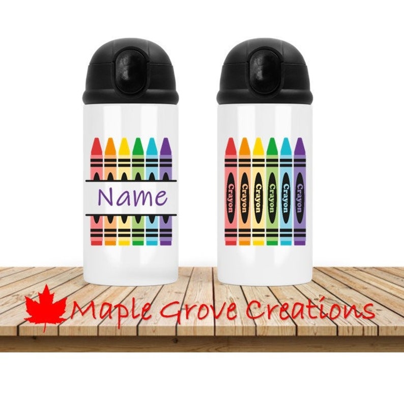 Crayon Kids Tumbler With Lid - Personalized With Your Child's Name - 12 ...