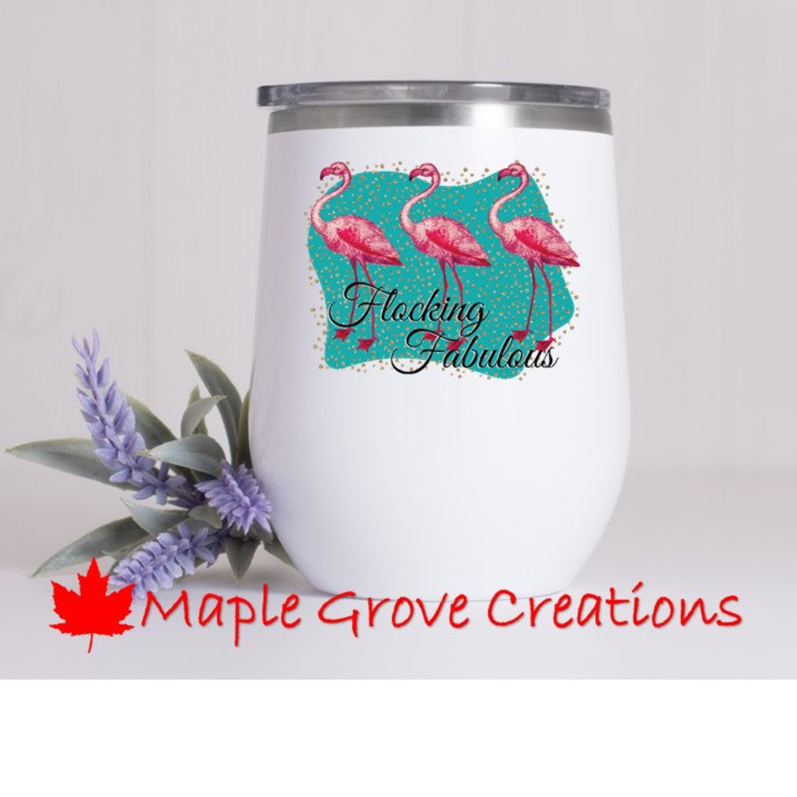 Flocking Fabulous Flamingo Wine Tumbler With Lid 12 OZ | Etsy