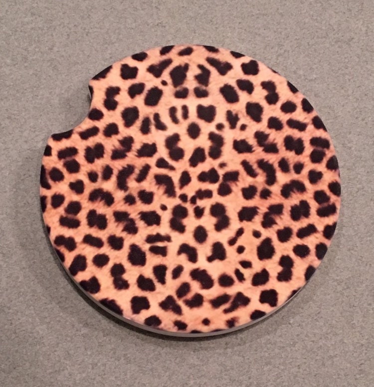 Set of 2 Leopard Print Car Coasters 2.56 Coasters | Etsy