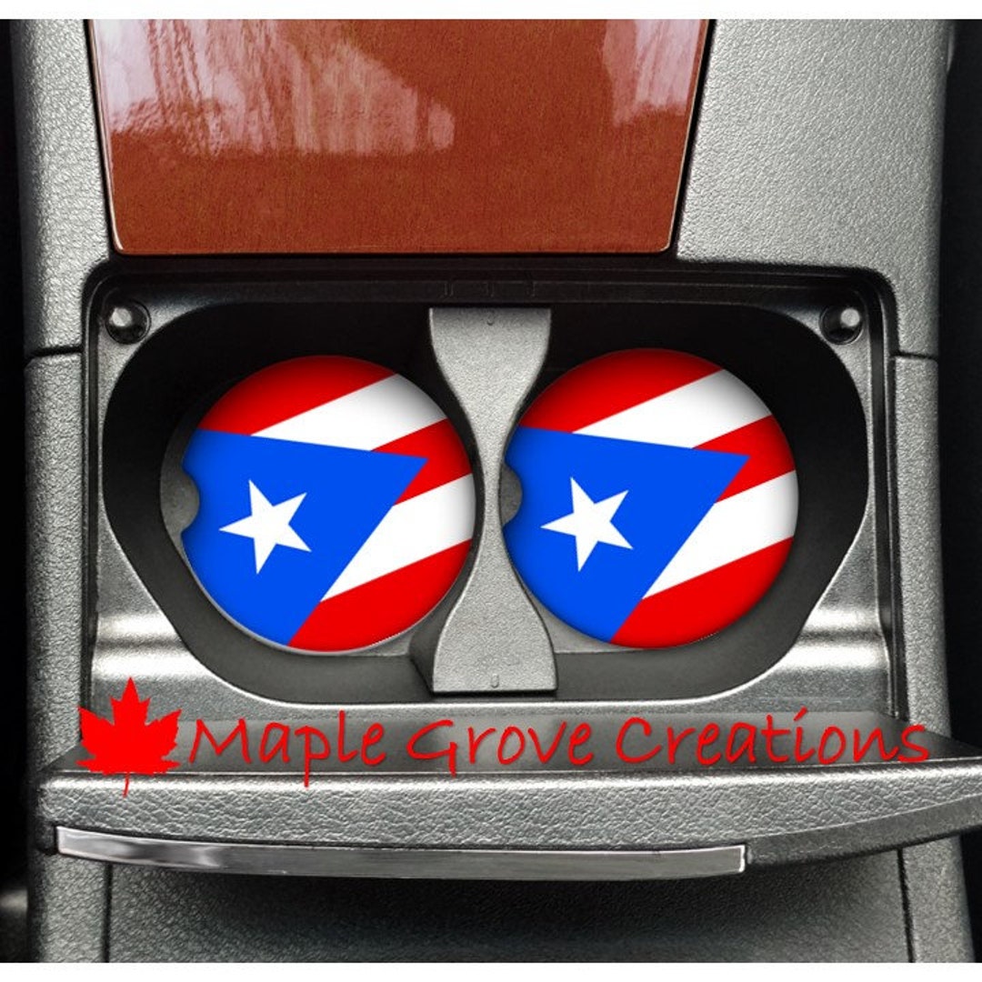 Puerto Rico Car Coasters - Set of 2 - 2.56" Coasters - Custom Car ...
