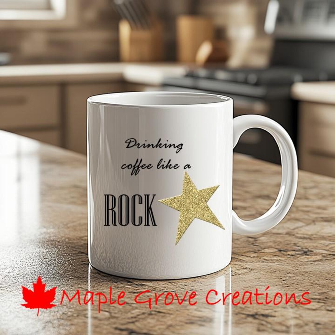 Drinking Coffee Like A Rock Star Coffee Mug - 11 Oz Coffee Mug ...