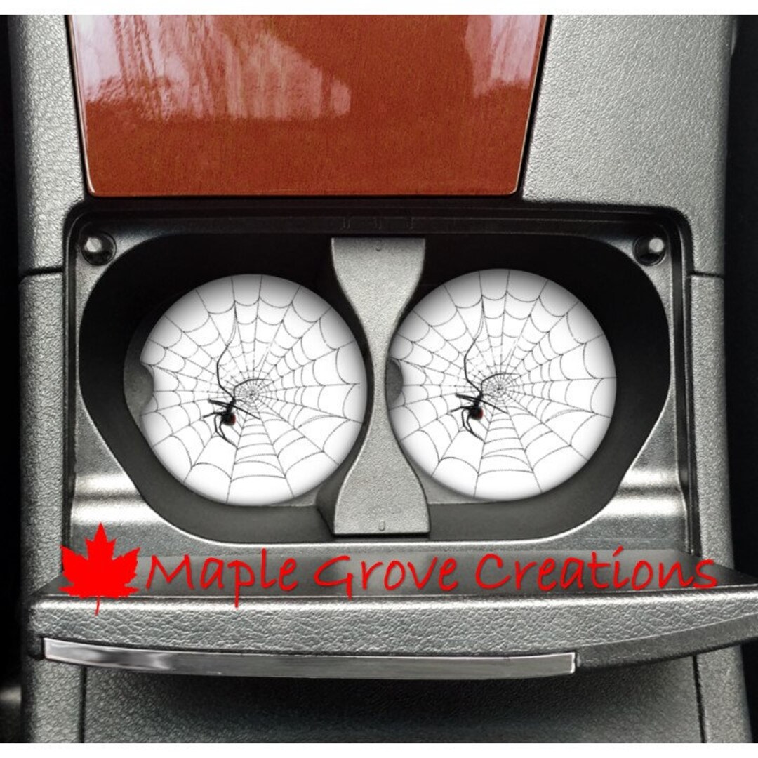 Set of 2 Spider Web Car Coasters 2.56 Coasters Custom Car Coasters ...