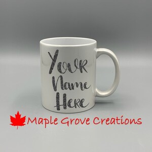 Personalized Sparkling Glitter Font Coffee Mug - Available in Pink ...