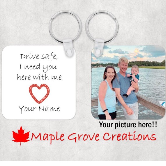 Personalized Drive Safe Keychain With Your Picture and Name - Etsy