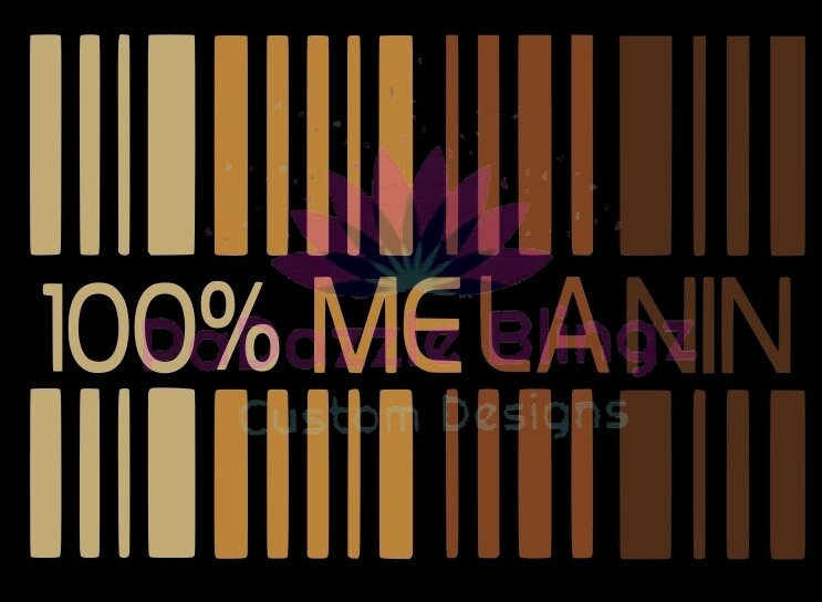 100% Melanin Bar Code SVG PNG Digital File | Etsy
