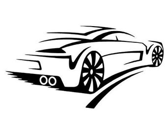 Sports Car Outline SVG Vector Cutting File / Clip Art Available for ...